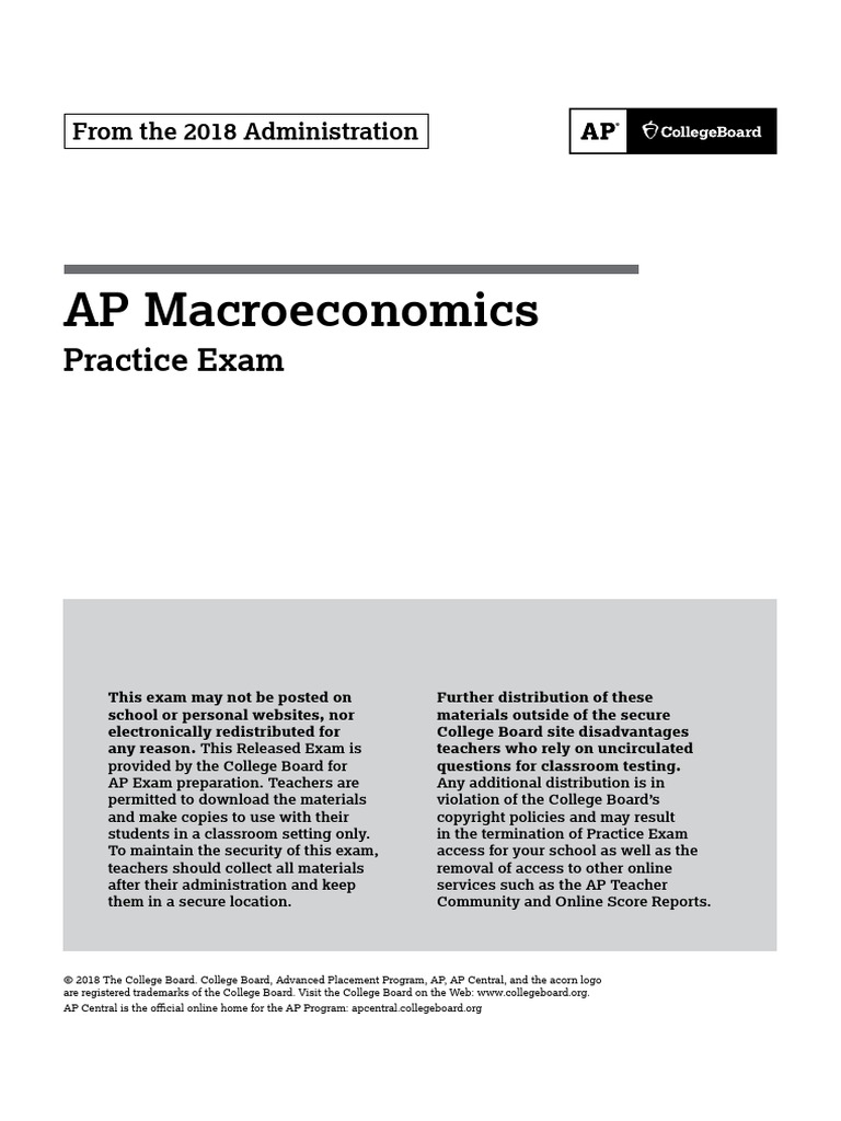 AP Macro 2018 PDF | PDF | Advanced Placement | Test (Assessment)
