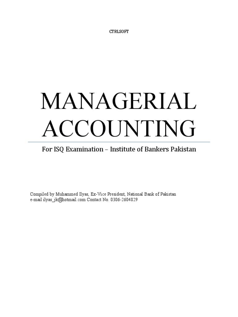 Managerial Accounting - Chapters | PDF