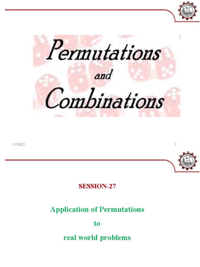 CO-4-Session-27-Applications of Permutations To Real World Problems | PDF | Function ...