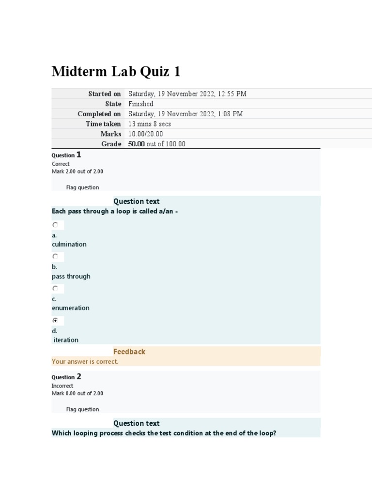 Midterm Lab Quiz 1 and Lab Quiz 2 Computer Programming 1 | PDF Midterm Lab Quiz 1 and Lab Quiz 2 Computer Programming 1 | PDF