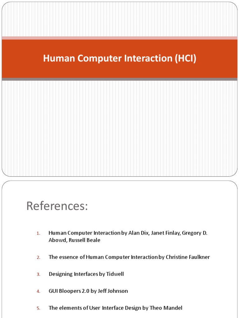 Human Computer Interaction Pdf Human Computer Interaction User