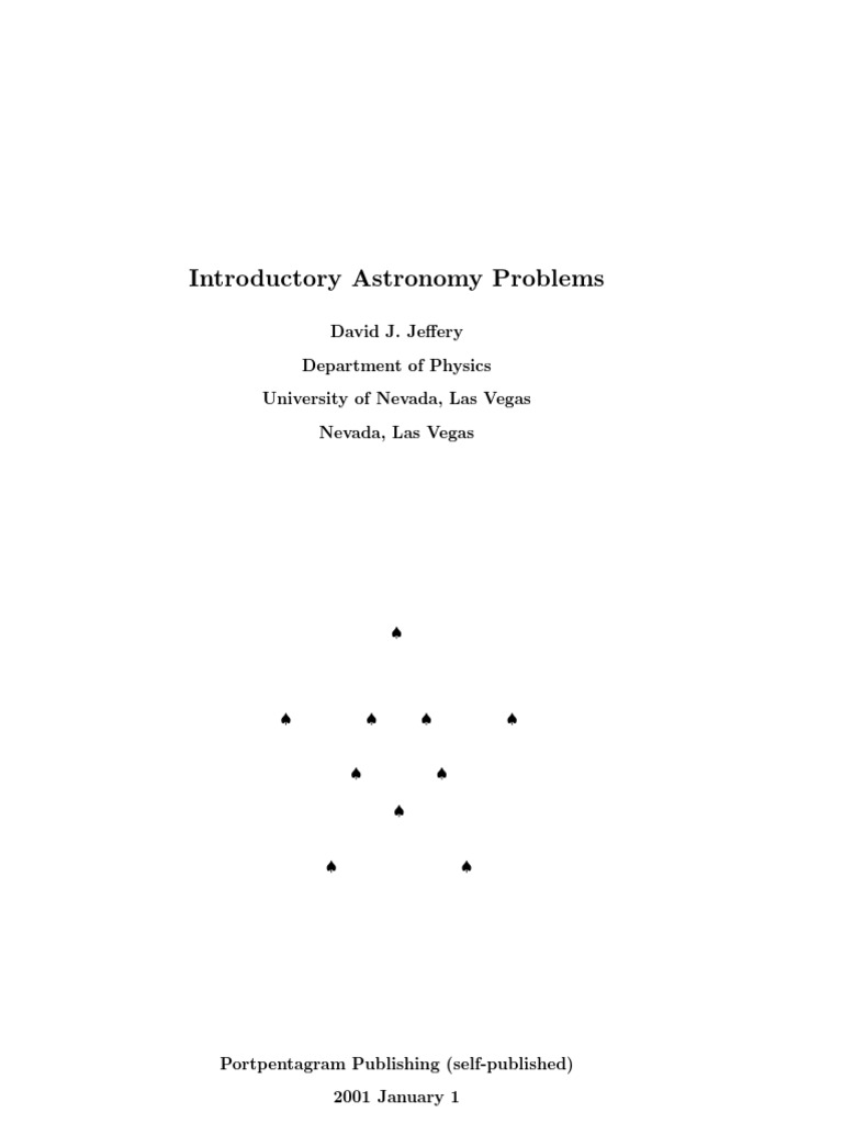 Introductory Astronomy Problems | PDF | Apsis | Orbit