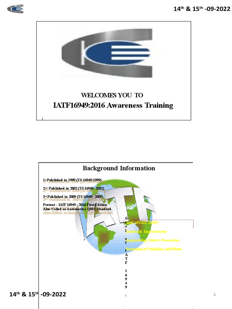 Iatf Awareness Training Pdf Quality Management System Risk
