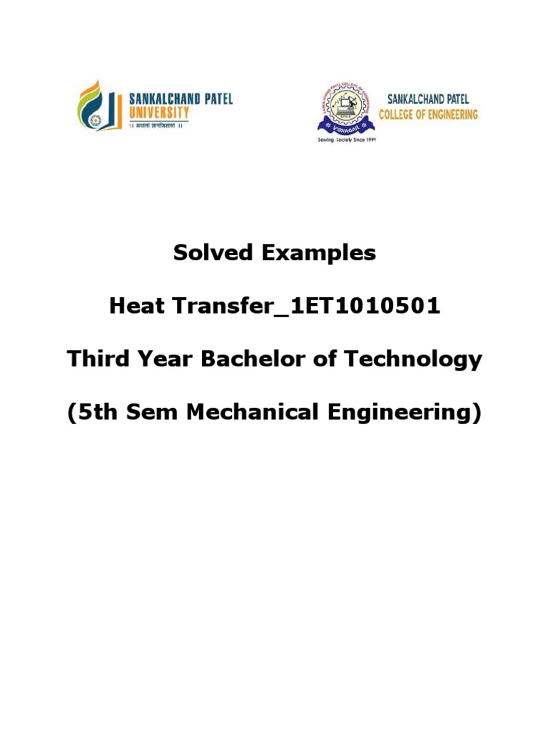 Solved Examples - Heat Transfer - 1ET1010501 - Compressed | PDF ...