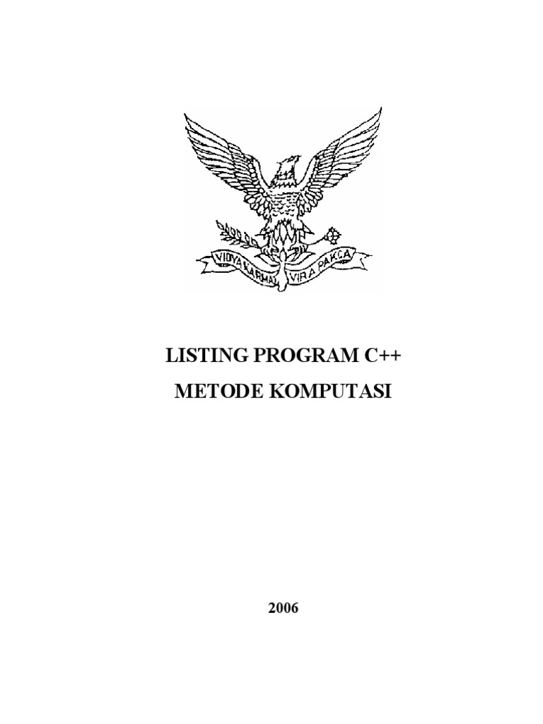 Listing Program C++ Metode Komputasi | PDF