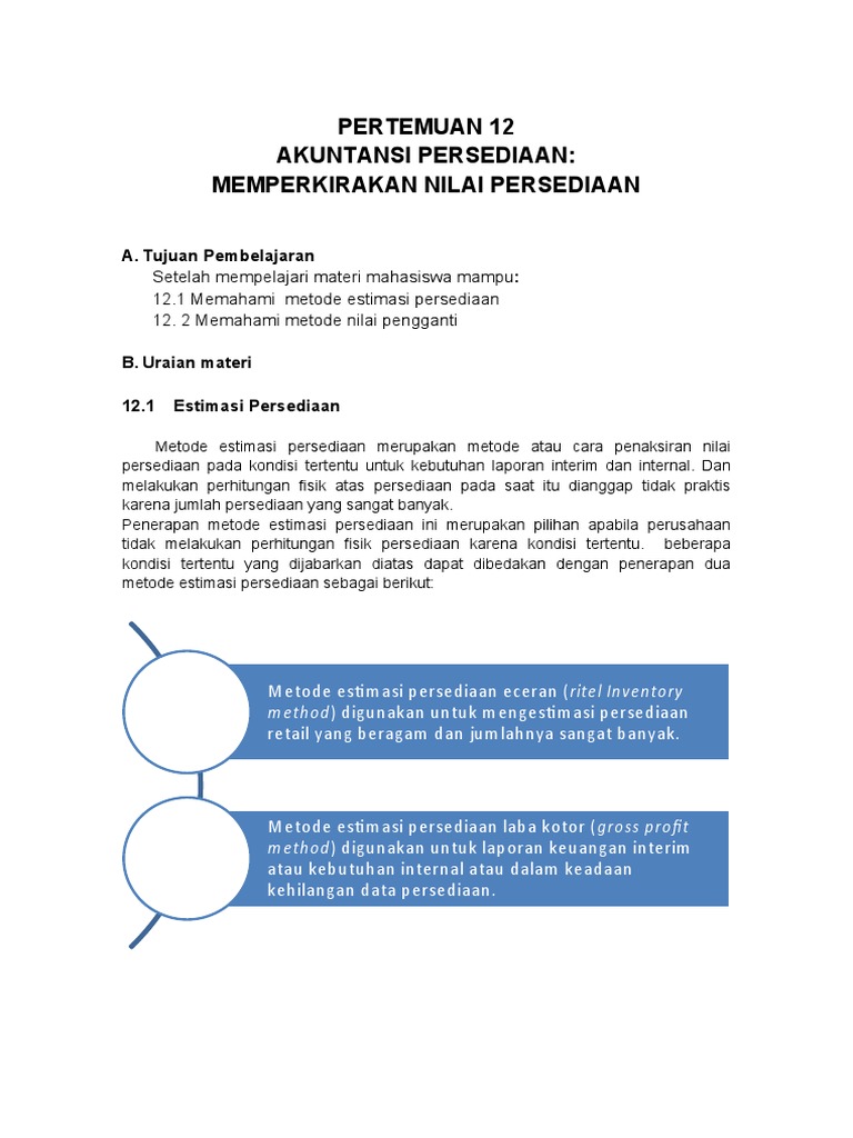 Pert.12. Akuntansi Persediaan Memperkirakan Nilai Persediaan | PDF | Bisnis | Komputer