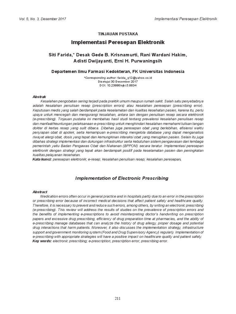 Implementation of Electronic Prescribing Cbd822ef | PDF