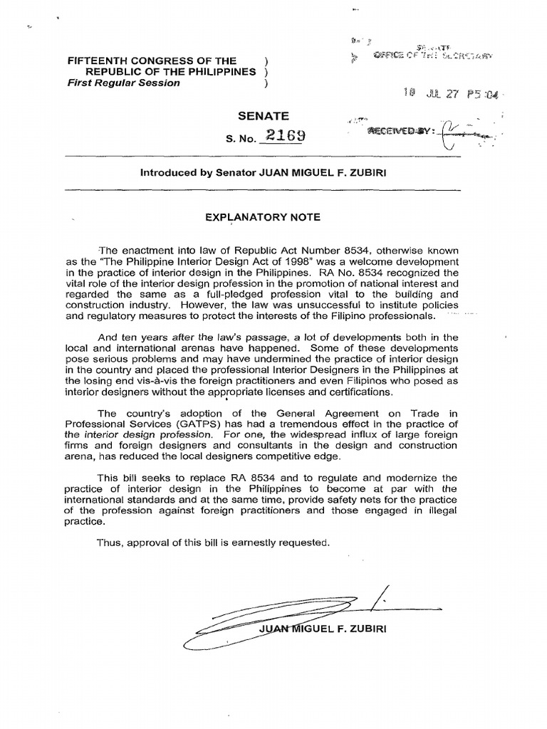 RA 8534 Inegration of The Interior Design Profession | PDF