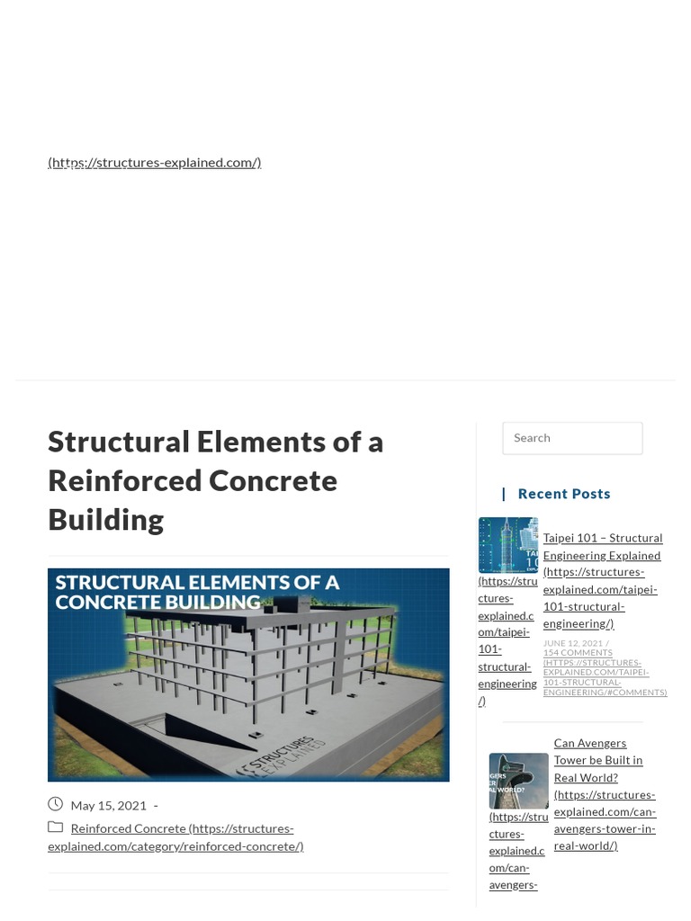 Structural Elements of A Reinforced Concrete Building - Structures Explained | PDF
