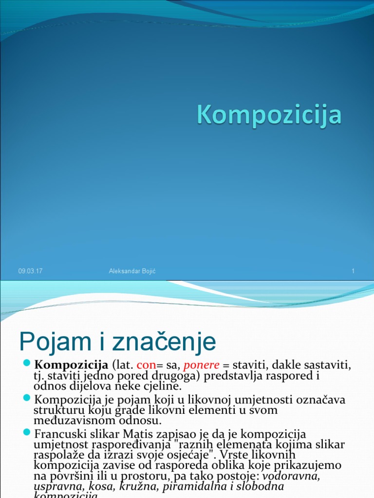 Pojam I Značenje Kompozicije | PDF