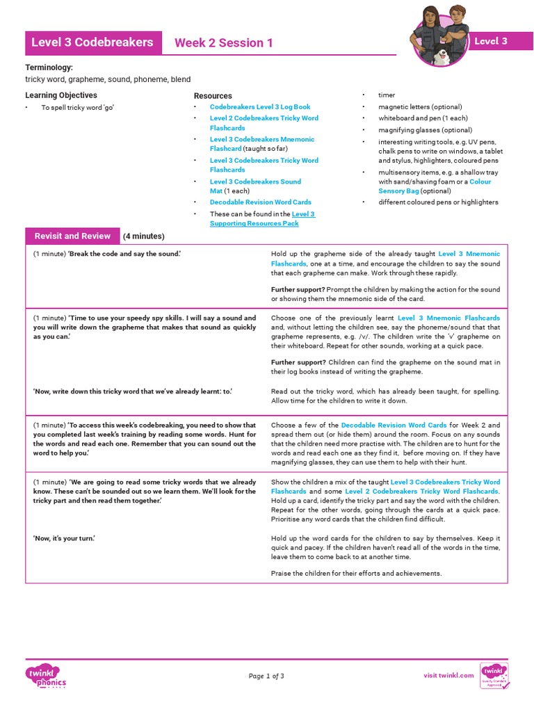 Week 2 Session 1 | PDF | Phonics | Writing