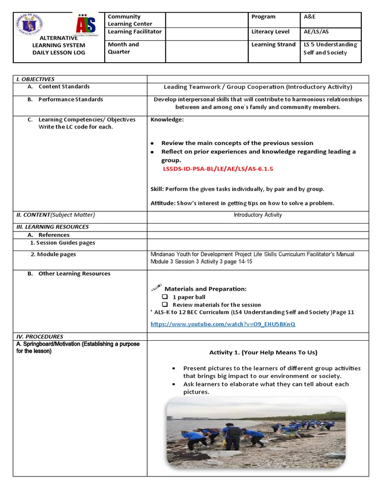 DLL MyDevModule3 Session 1 Activity 3 | PDF | Learning | Leadership