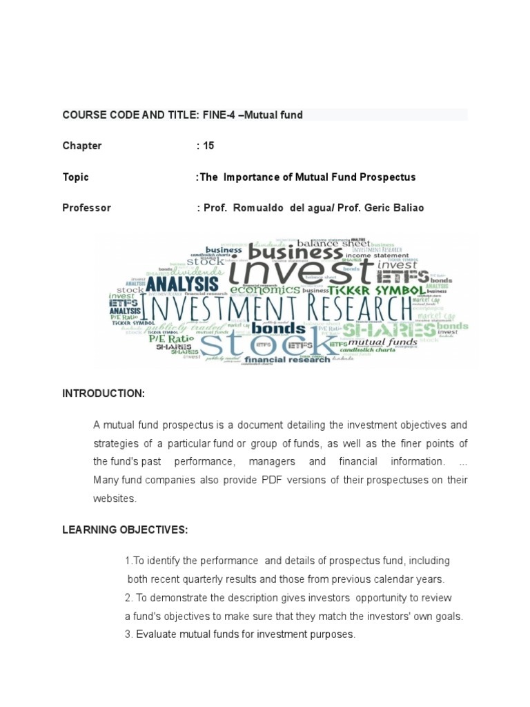 Module-15-UPDATED | PDF | Investment Fund | Prospectus (Finance)