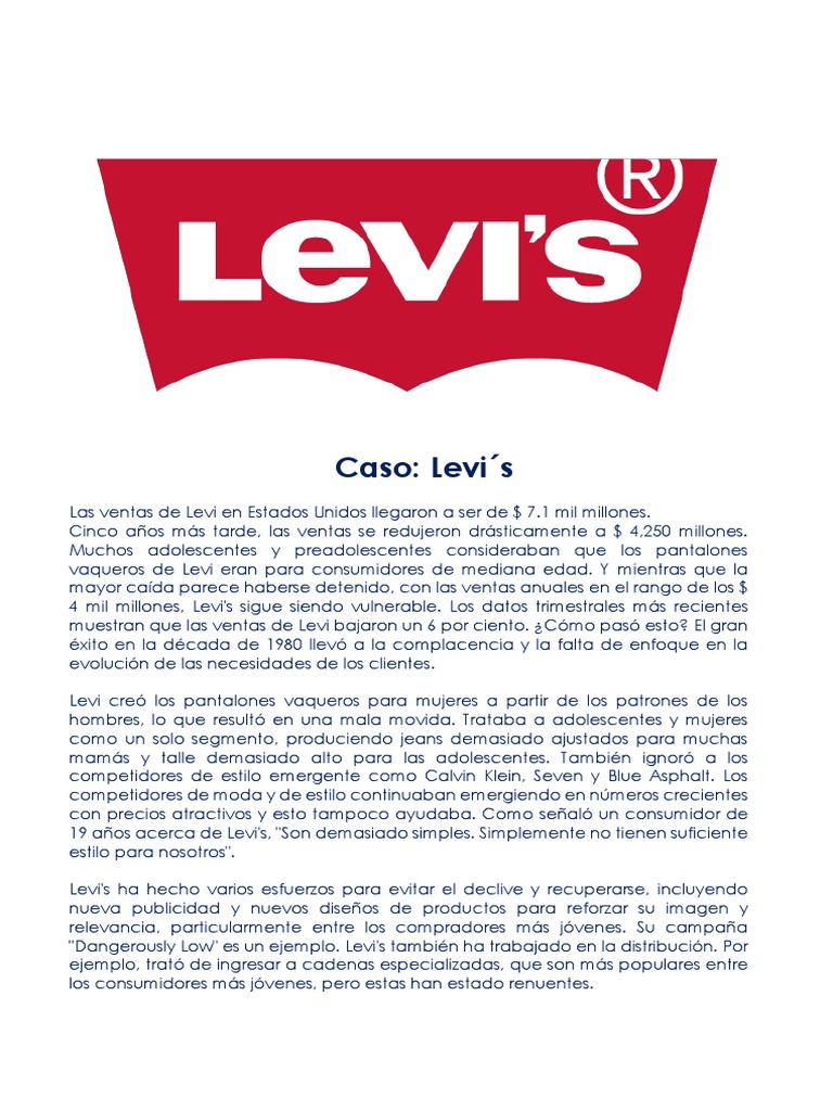 Caso Levis Investigacion de Mercados | PDF | Pantalones | Marca