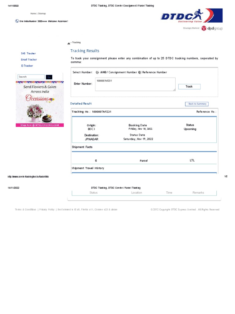 DTDC Tracking DTDC Cour Gment Parcel Tracking PDF | PDF