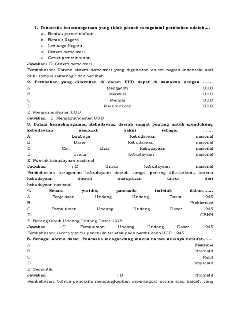 Contoh SOAL TWK | PDF