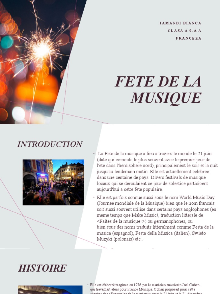 Fête de la Musique : Histoire et Impact Global | PDF | Arts du spectacle