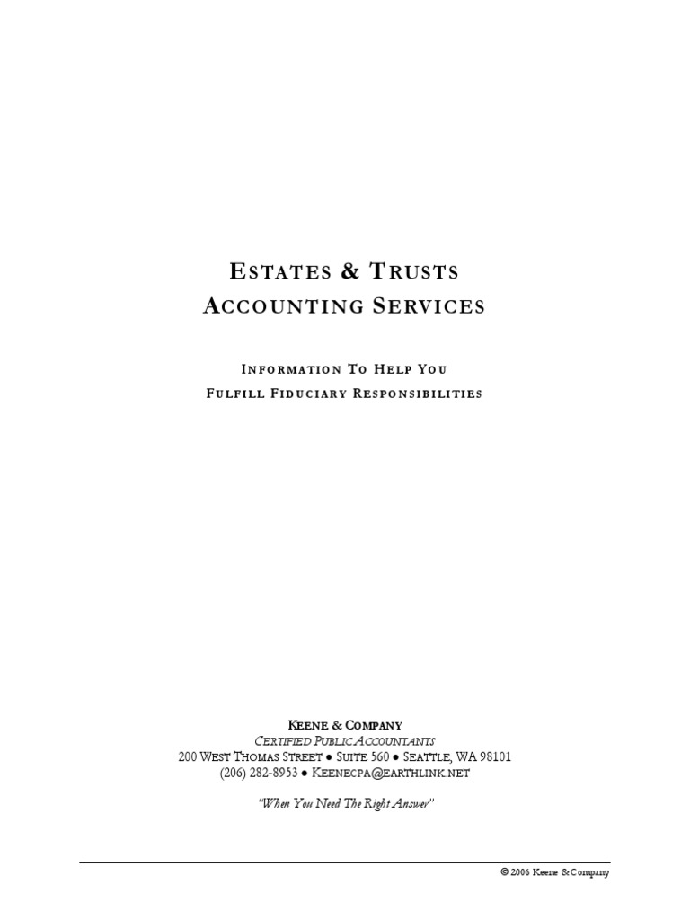 Estates & Trusts Financial Statements Final Sample | PDF