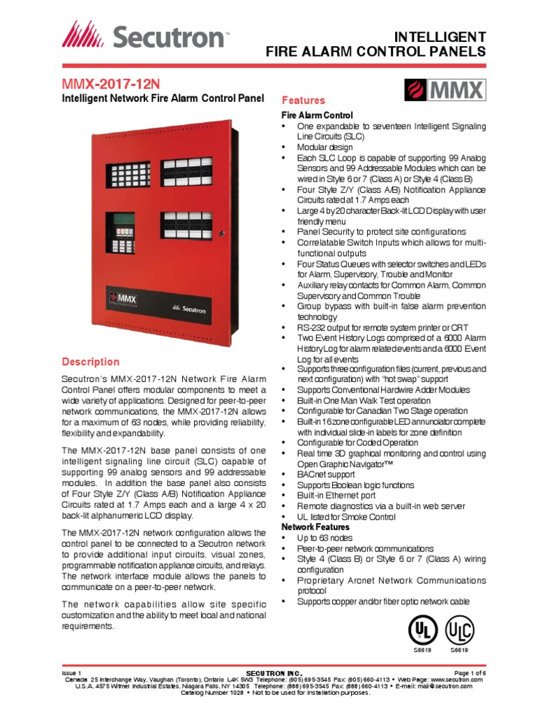 Mmx 2017 12n Intelligent Network Fire Alarm Control Panel Secutron