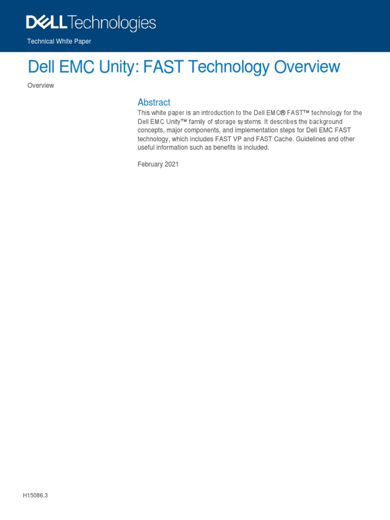 Emc Unity Fast Technology Overview | PDF | Cache (Computing) | Computer Data Storage