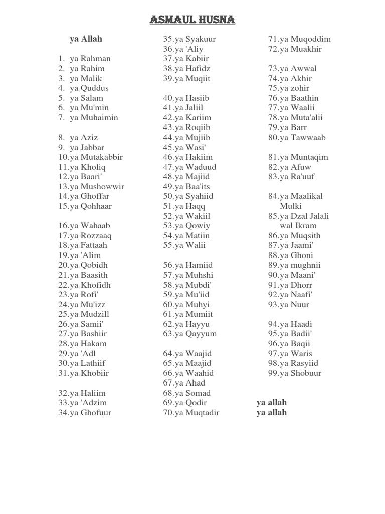 Asmaul Husna | PDF
