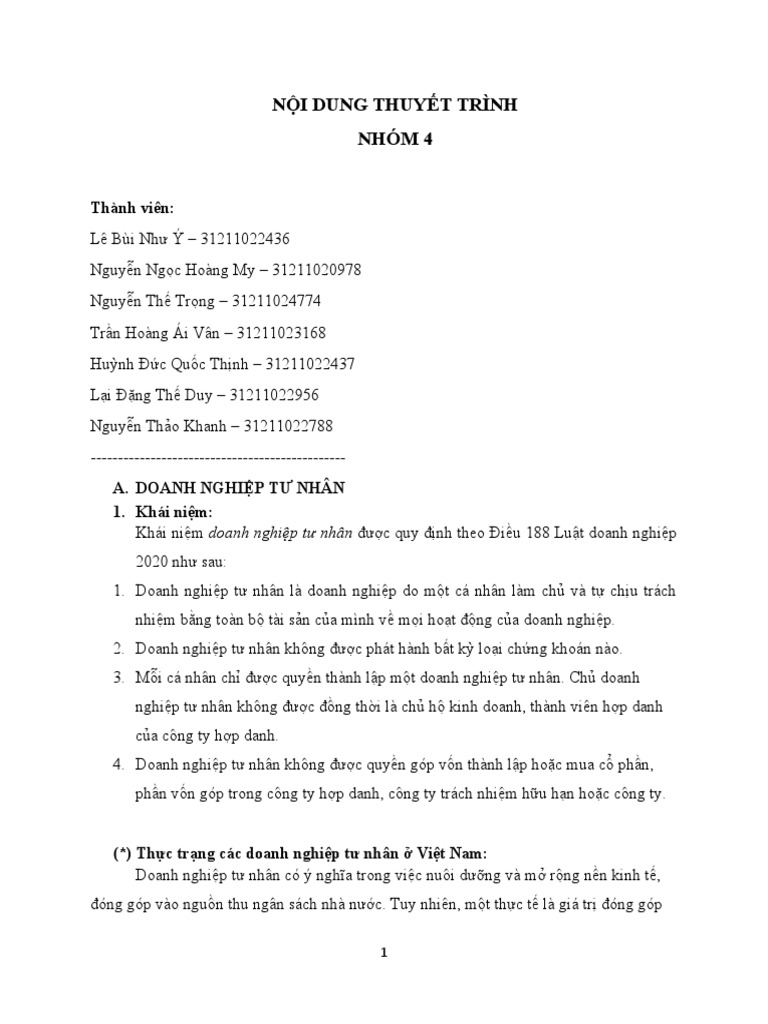 (LKD) NỘI DUNG THUYẾT TRÌNH - NHÓM 4 | PDF