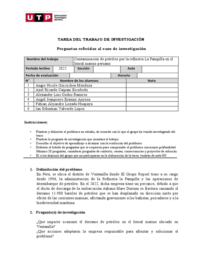 (AC-S03) Semana 03 GRUPO6 | PDF | Petróleo | Business (AC-S03) Semana 03 GRUPO6 | PDF | Petróleo | Business