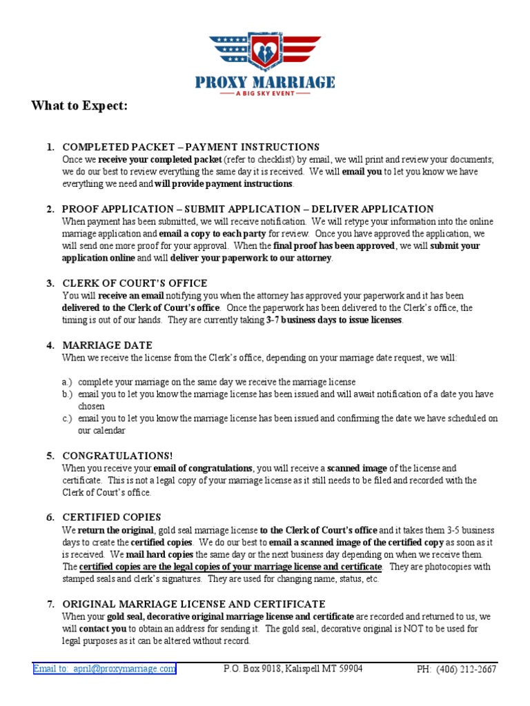 Proxy Marriage Application Process Guide | PDF | Marriage | Notary Public