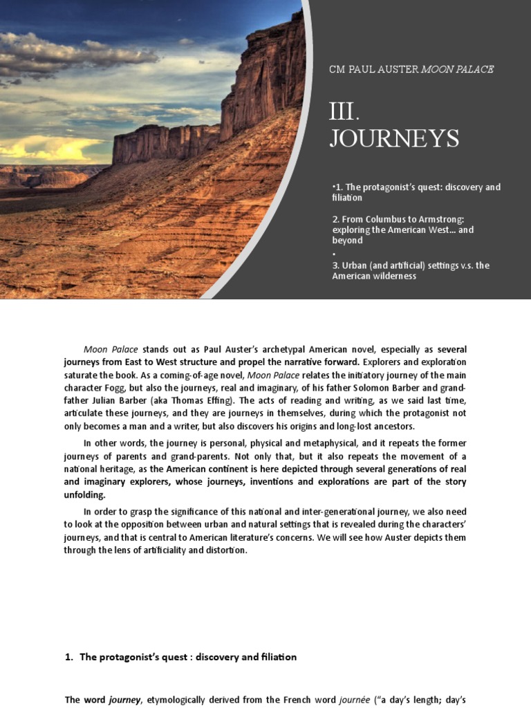 CM PAUL AUSTER MOON PALACE JOURNEYS | PDF