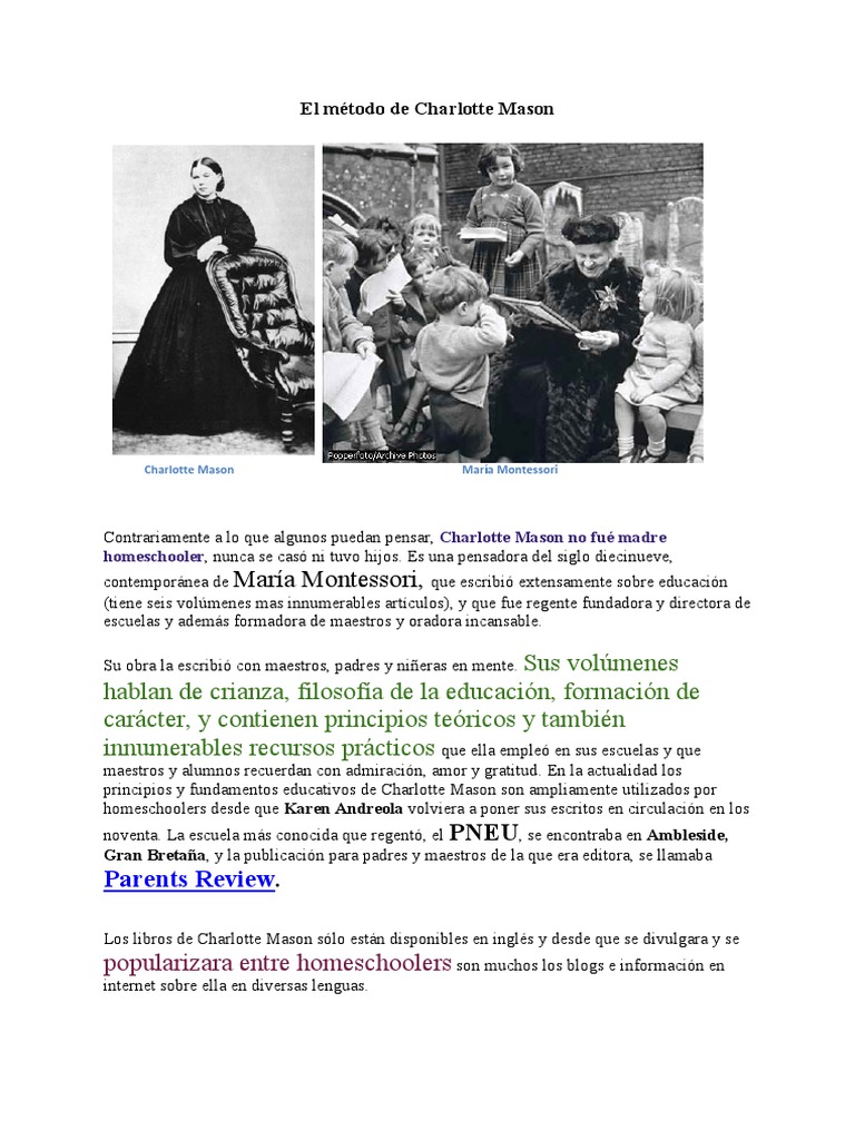 El Mtodo de Charlotte Mason | PDF | Charlotte Mason | Aprendizaje