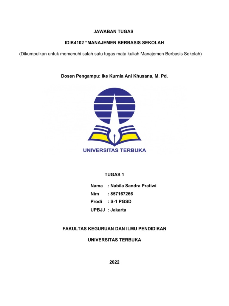 Laporan Jawaban Tugas 1 - Nabila | PDF | Pengembangan Diri | Kesehatan Holistik