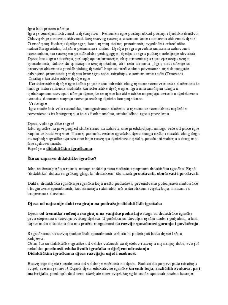 Didaktičke Igre | PDF