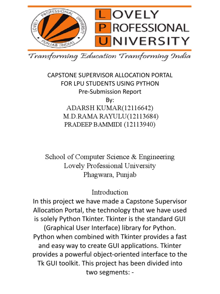 Python Report Pdf Graphical User Interfaces Python Programming Language