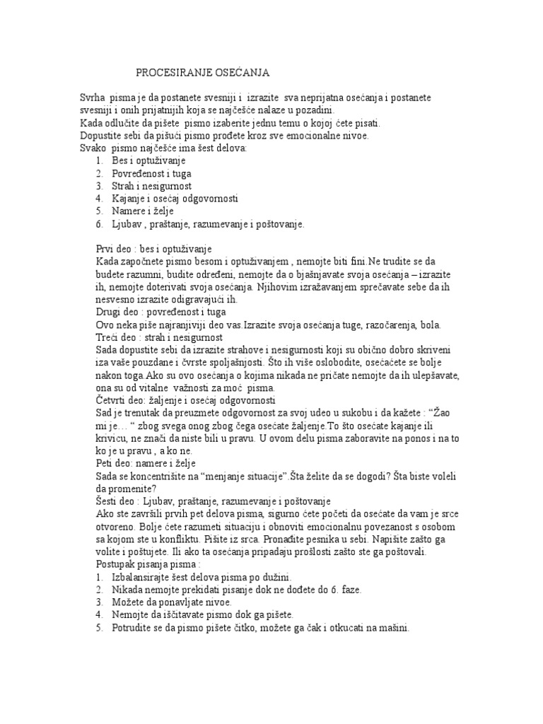 Procesiranje Osecanja | PDF