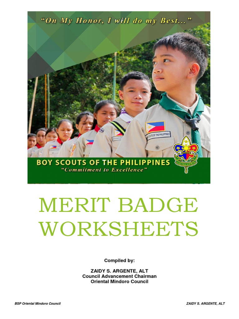 Merit Badge Worksheets For Boys | PDF