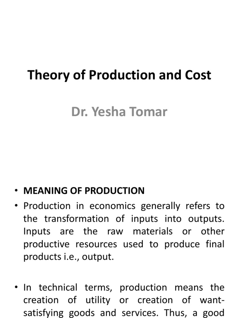 FINAL ME-4 Production, Law of Varibale Etc | PDF | Production Function ...