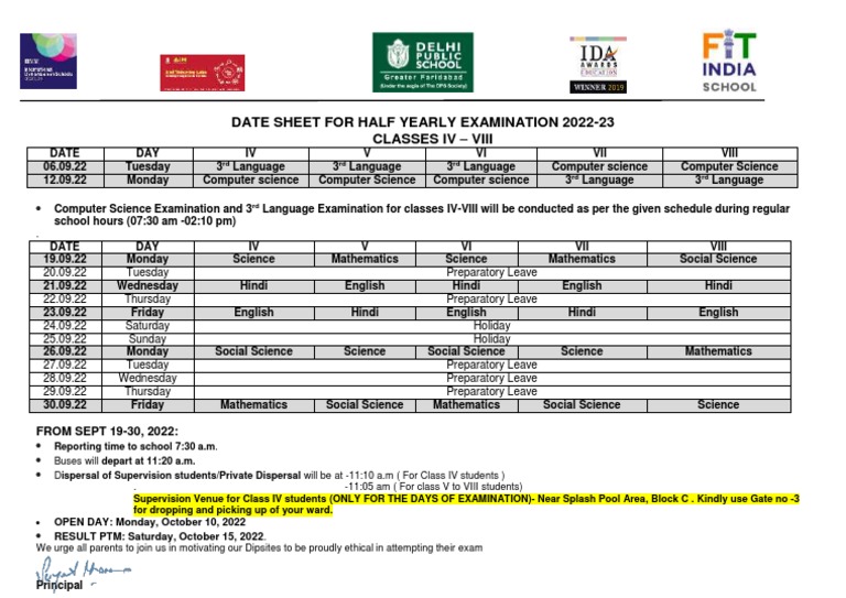 Date Sheet | PDF