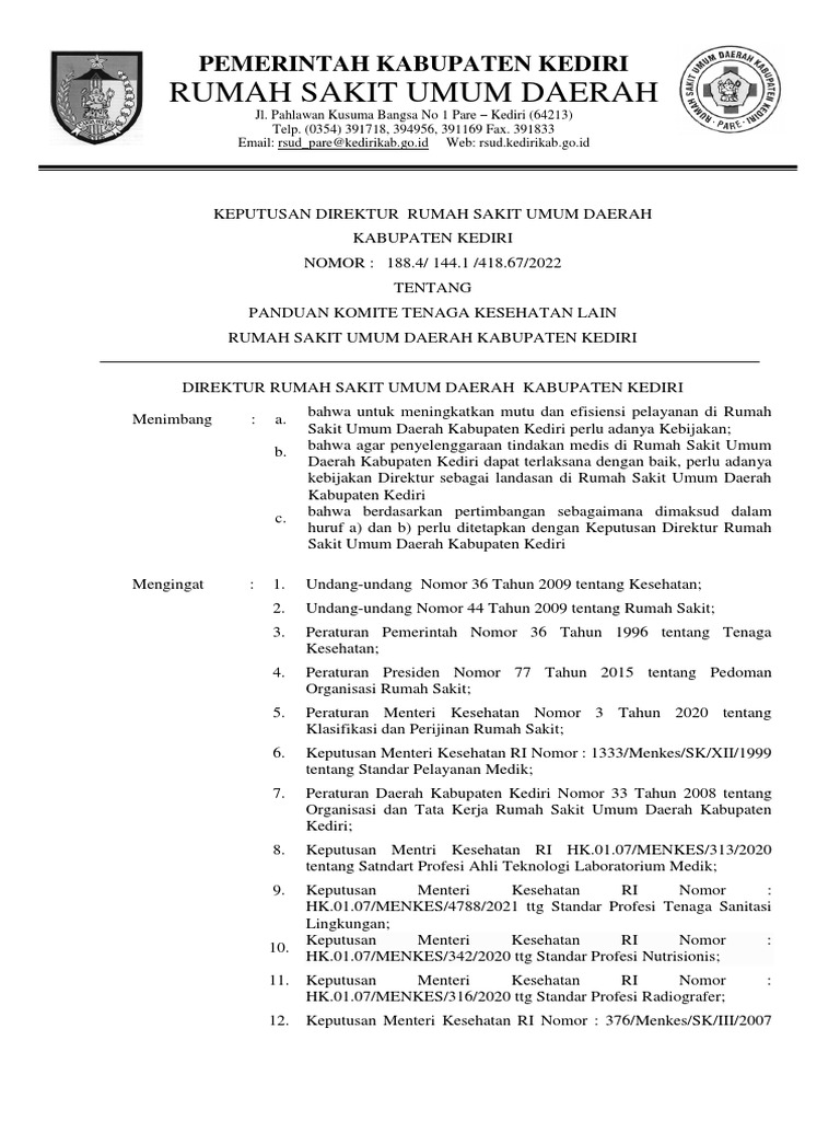 Sk Panduan Komite Nakes Pdf