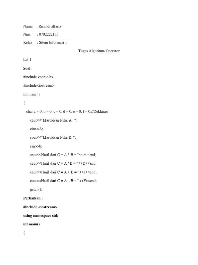 TUGAS Algoritma | PDF | Komputer