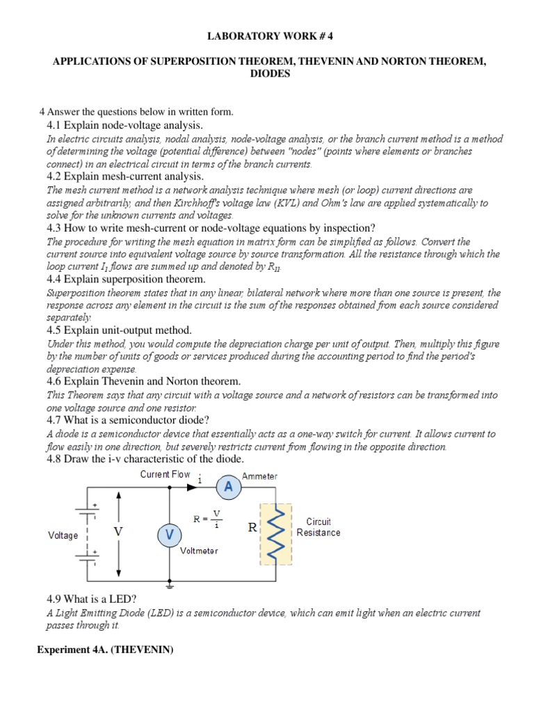 4 Lab Work | PDF | Network Analysis (Electrical Circuits) | Electrical ...