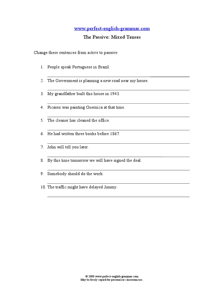 Passive Mixed Tenses Quiz | PDF