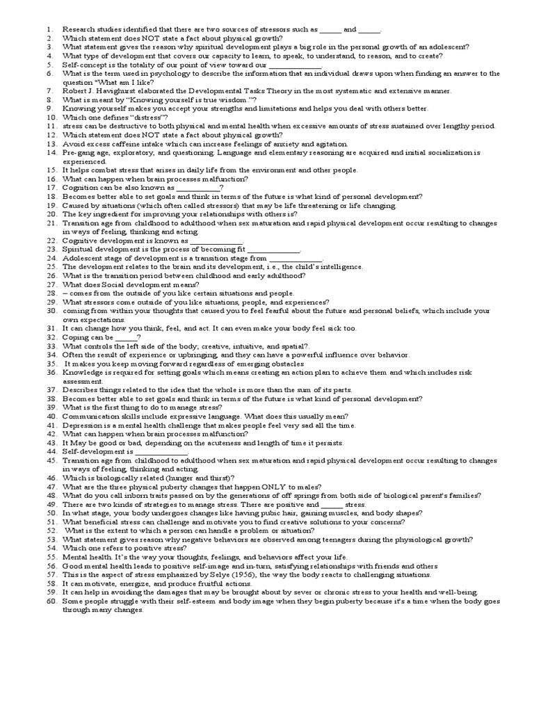 Understanding Adolescent Development: A Comprehensive Review of Key Concepts Related to Physical ...