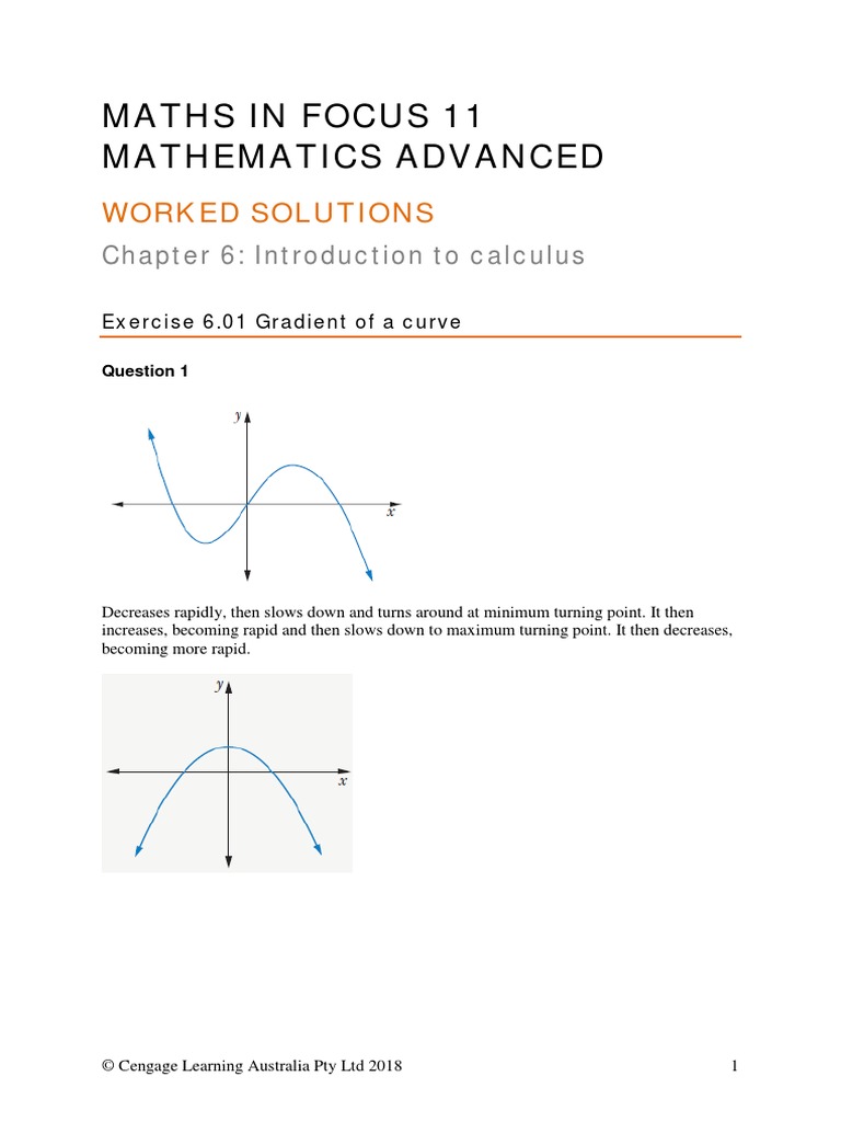 Maths in Focus Worked Solutions Yr 11 Adv Ch6 | PDF | Analytic Geometry | Subtraction