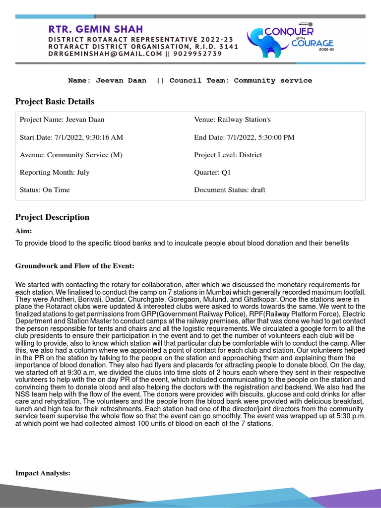 Jeevan Daan - Community Service | PDF | Mumbai | Clinical Medicine