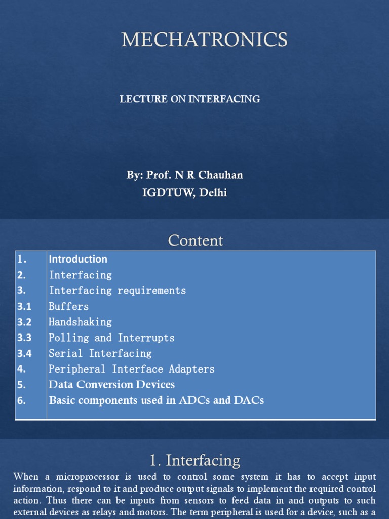 Mechatronics Interfacing Sensors 1 Pdf Analog To Digital Converter
