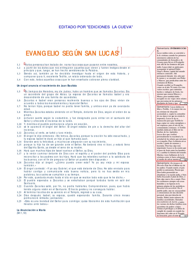San Lucas - El Evangelio Según San Lucas | PDF | María, madre de Jesús ...