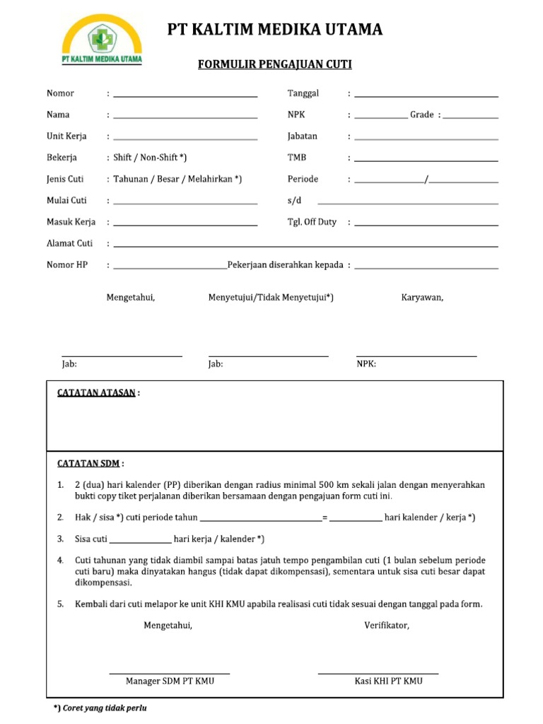 Form Cuti | PDF