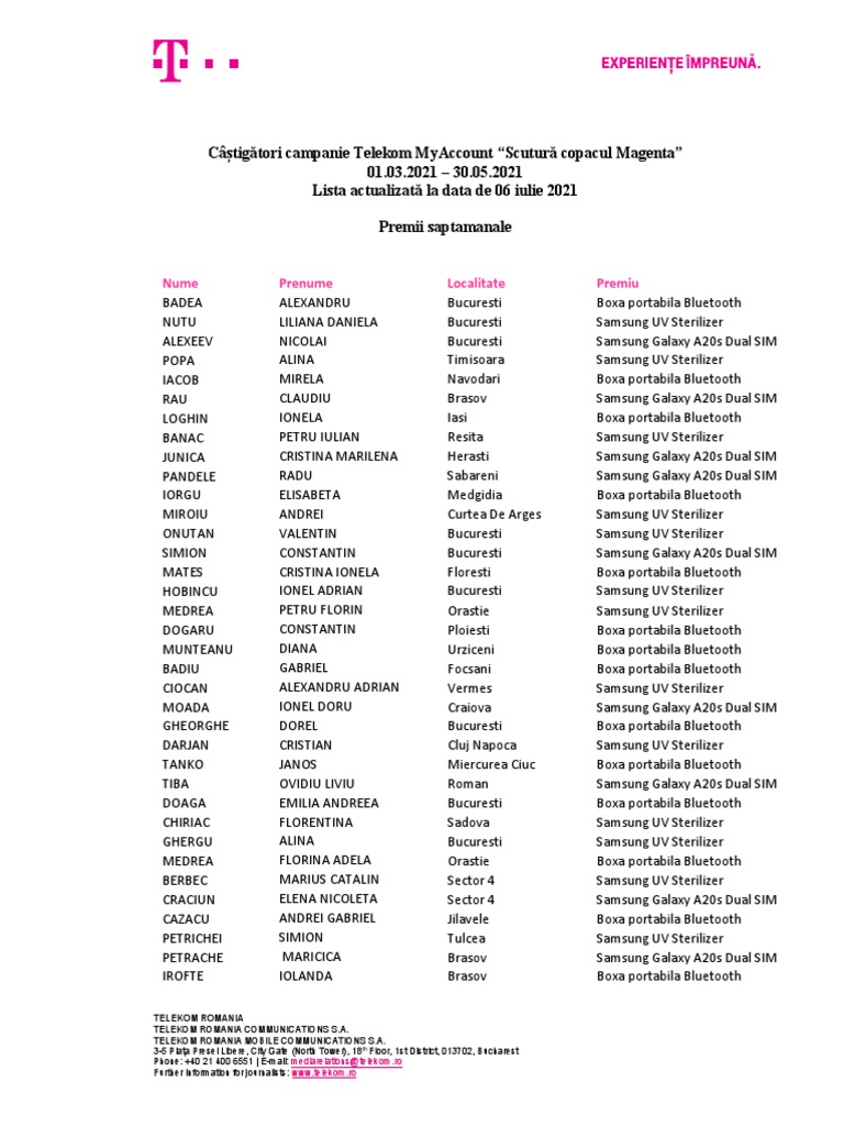 Castigatori Tombole MyAccount v2 | PDF | Consumer Electronics ...
