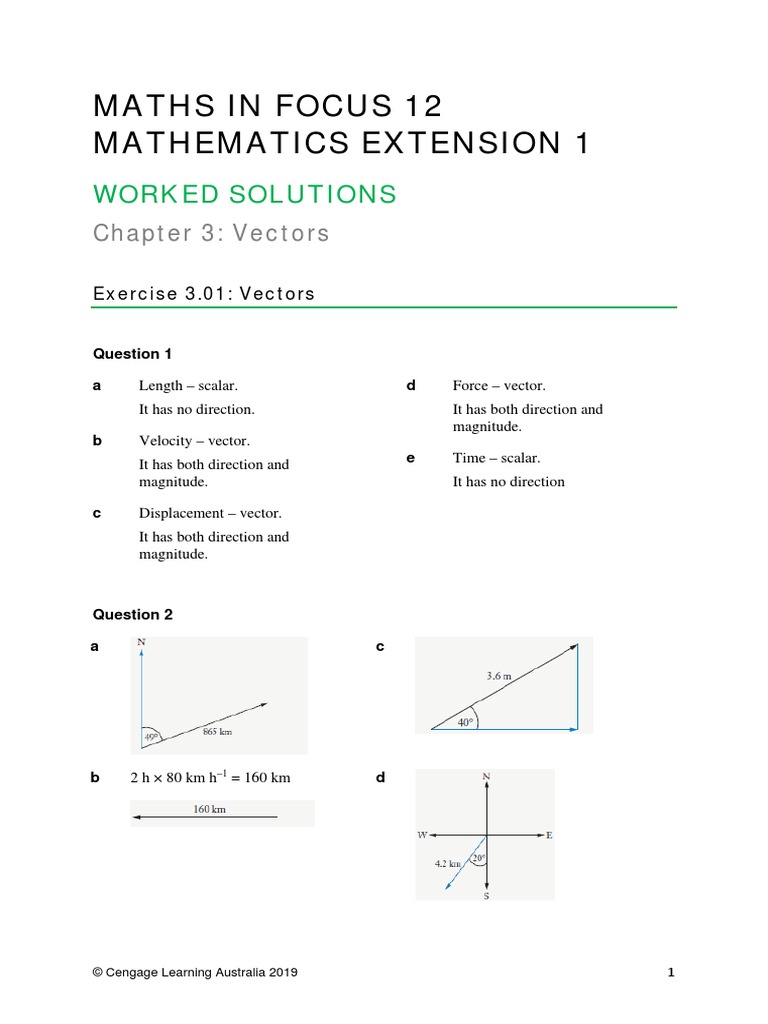 Maths in Focus Ext1 Yr 12 CH 3 | PDF | Euclidean Vector | Geometry