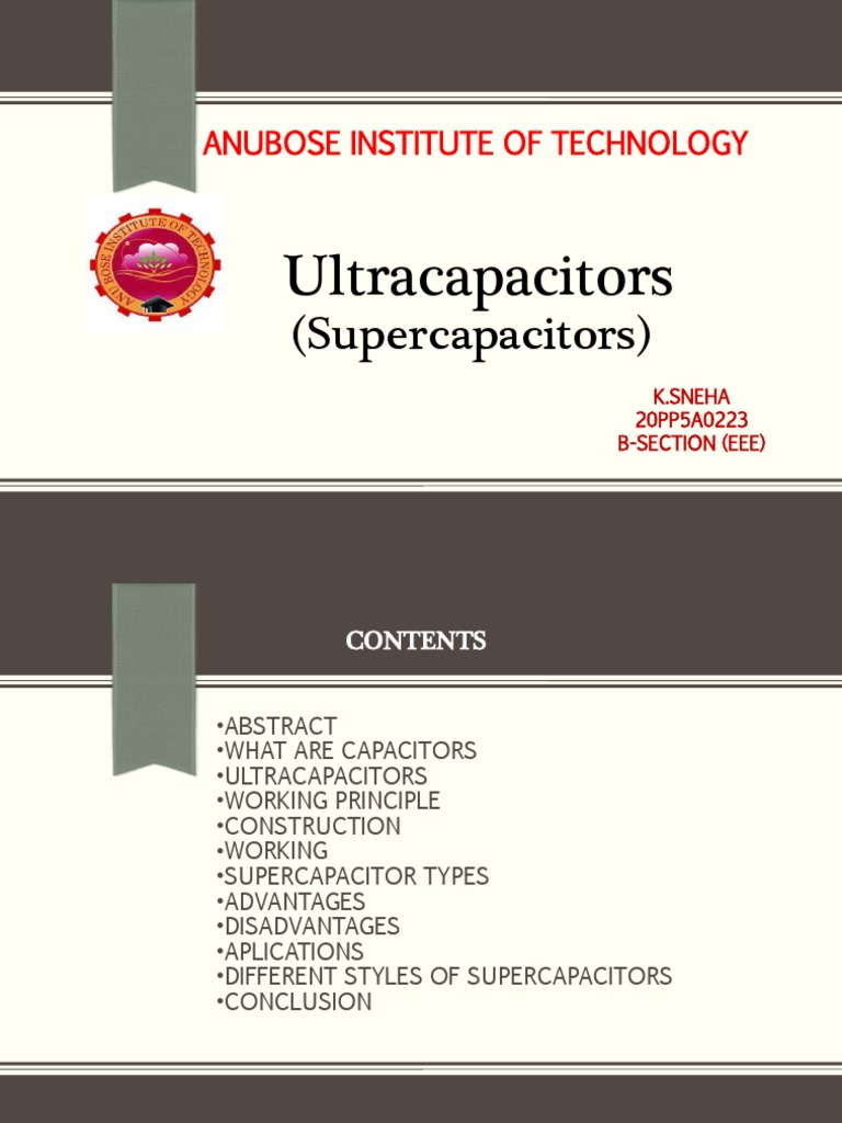 Ultracapacitors (Supercapacitors) | PDF | Capacitor | Materials